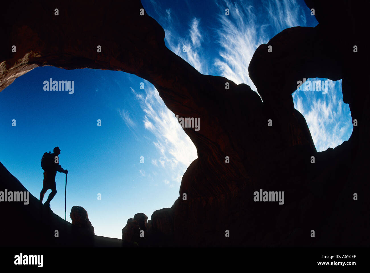 Hikers landscape arch arches hi-res stock photography and images - Alamy