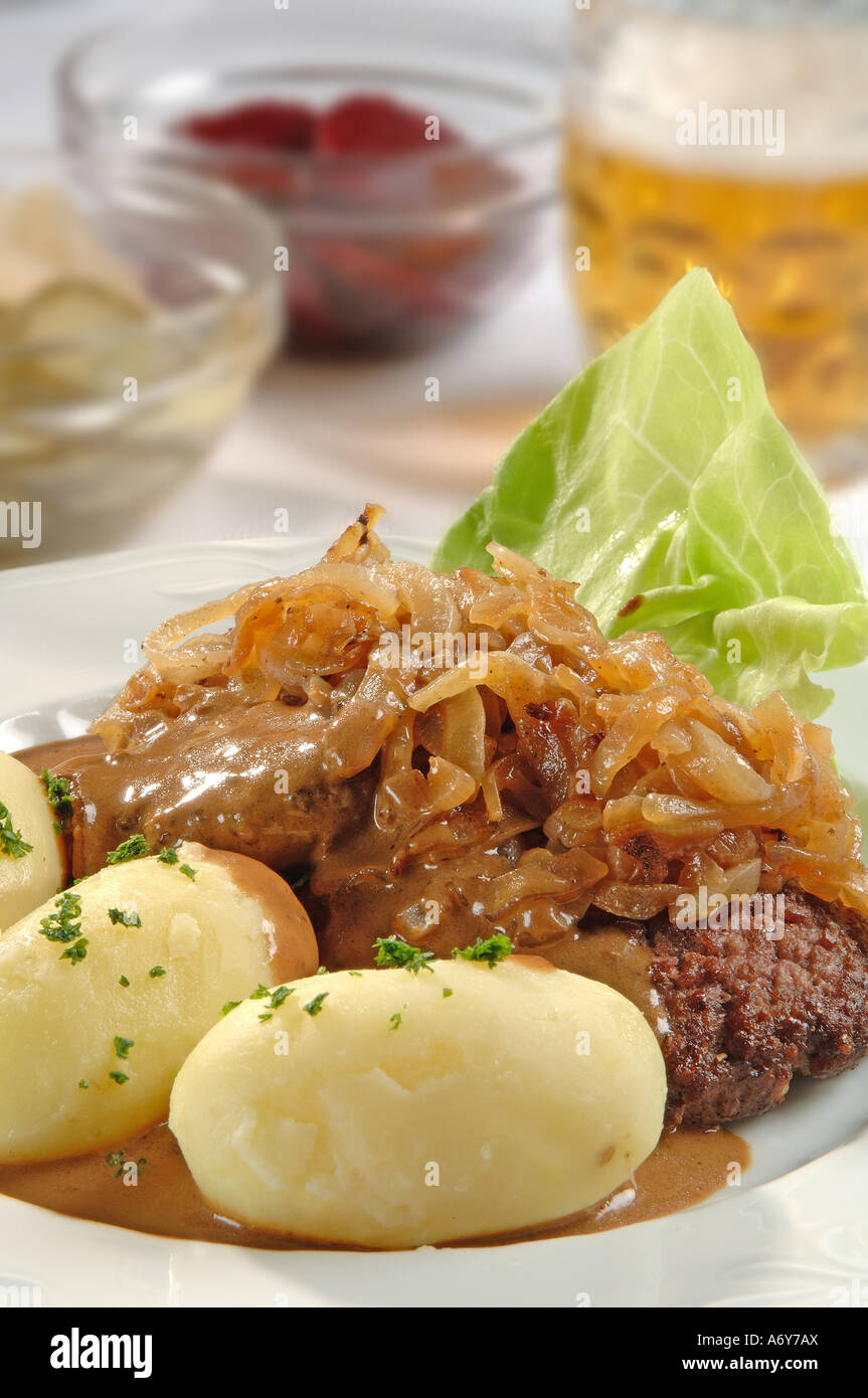Danish style minced beef steak Stock Photo - Alamy