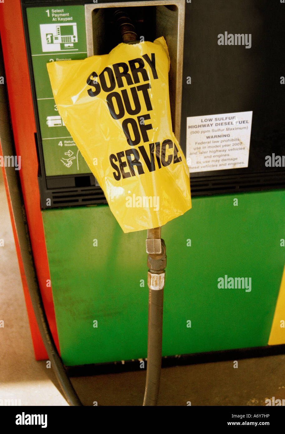 Fuel pump out of service Stock Photo - Alamy