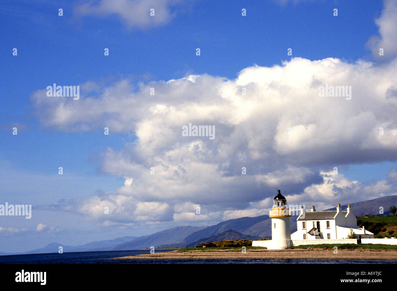 Lighthouse sea loch Scotland Scottish Stock Photo - Alamy