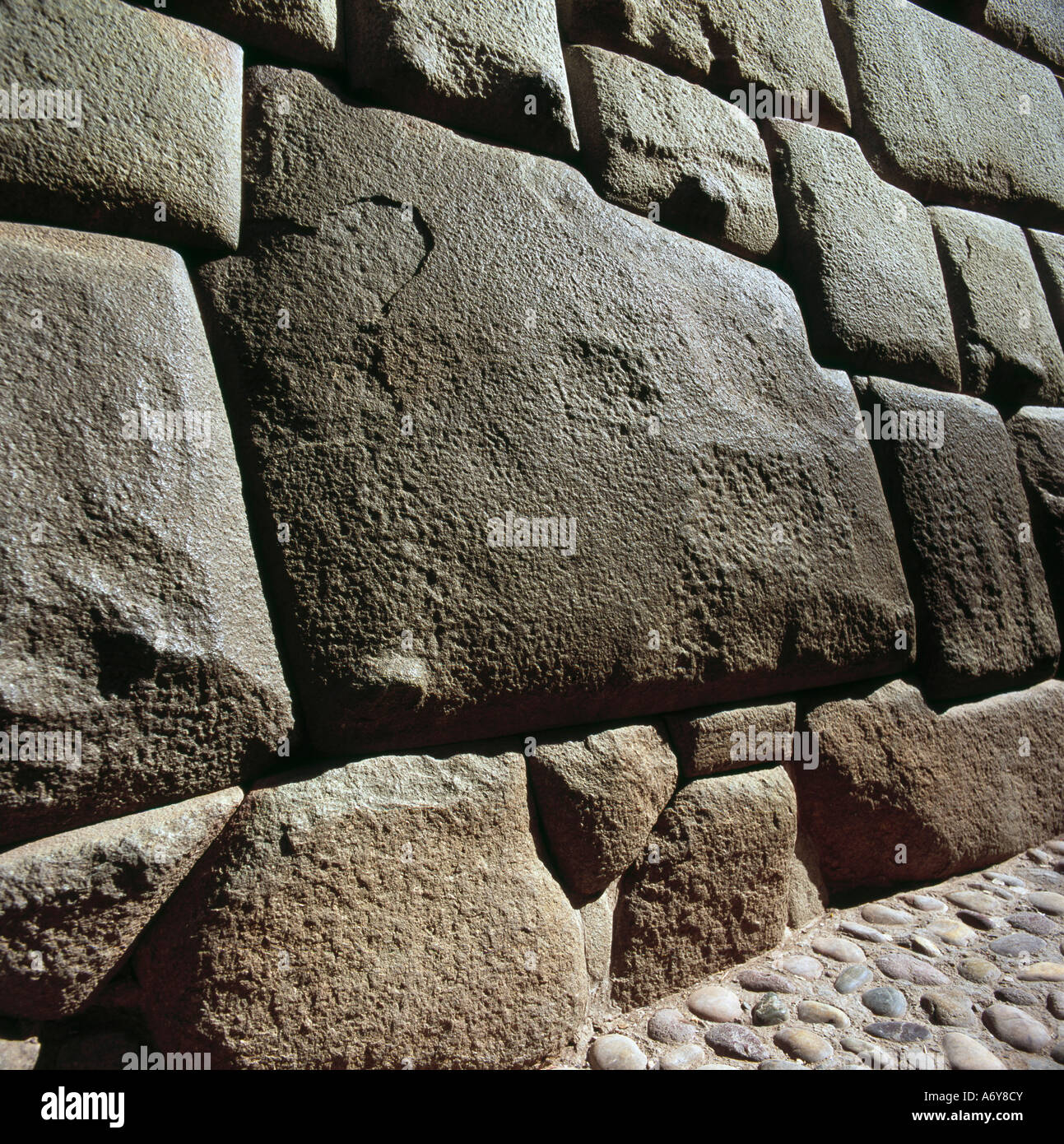 Stone wall Sacsayhuaman Incan ruins Cusco Peru Stock Photo - Alamy
