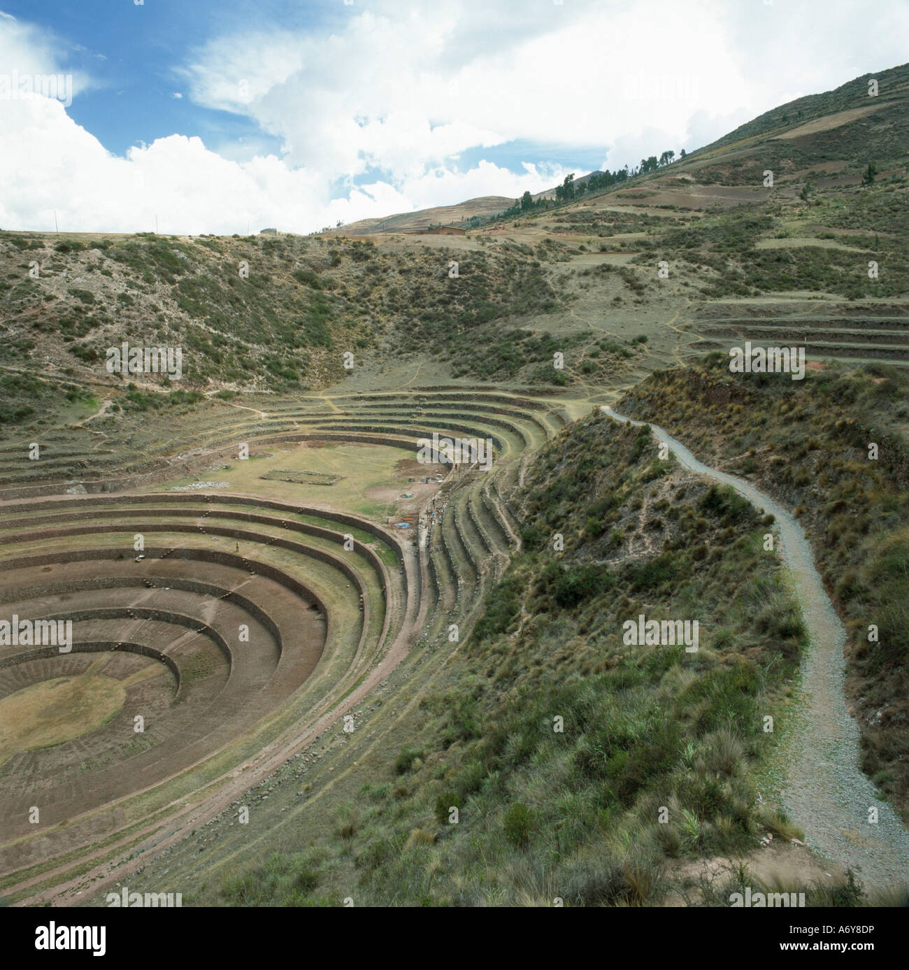 Terraced fields Inca trail Peru Stock Photo - Alamy