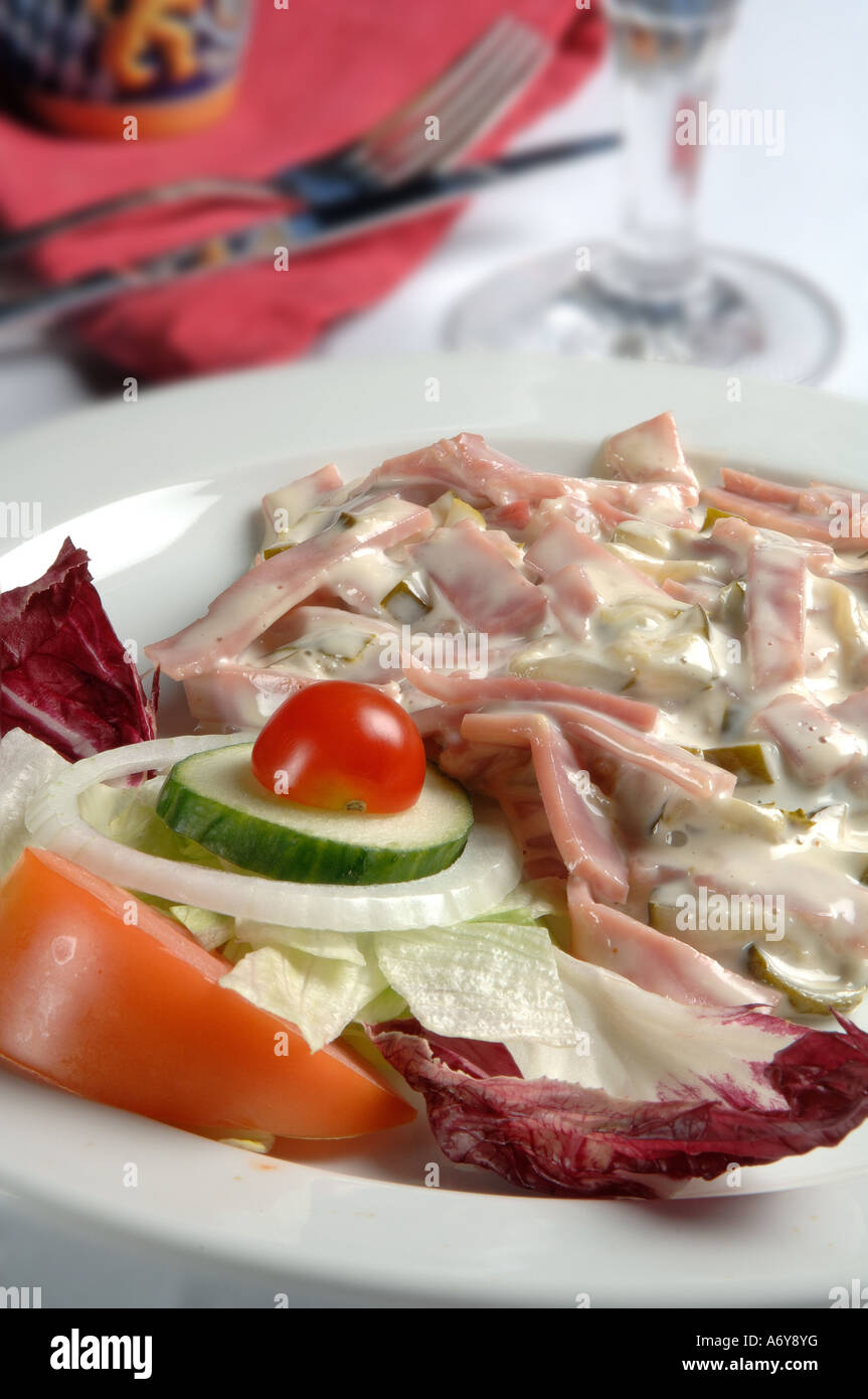 Cooked ham salad Stock Photo - Alamy