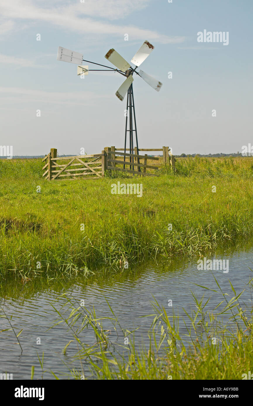 wind pump in norfolk Stock Photo - Alamy