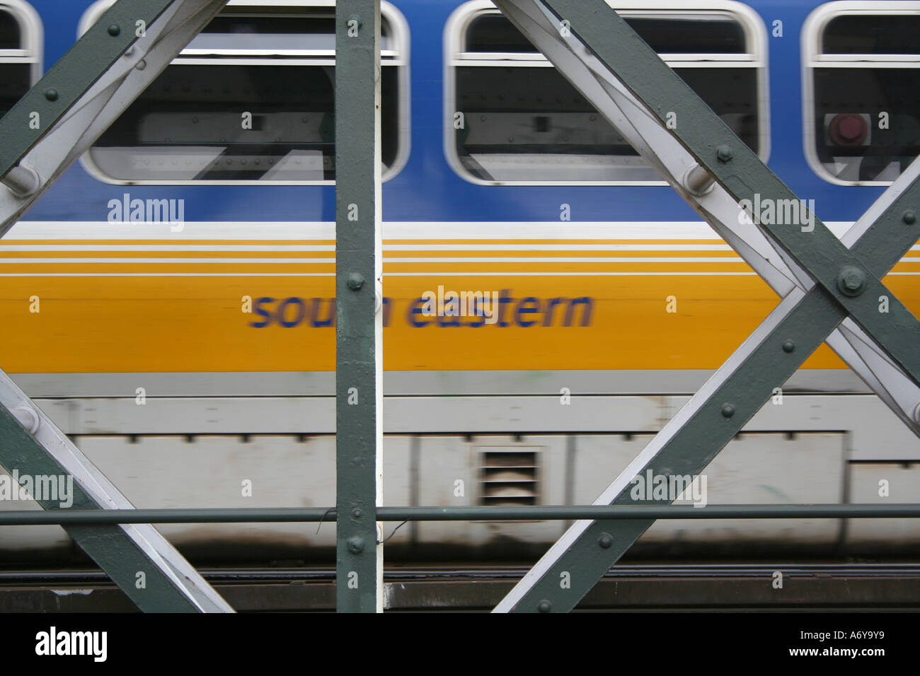 South Eastern Train on Bridge Stock Photo - Alamy