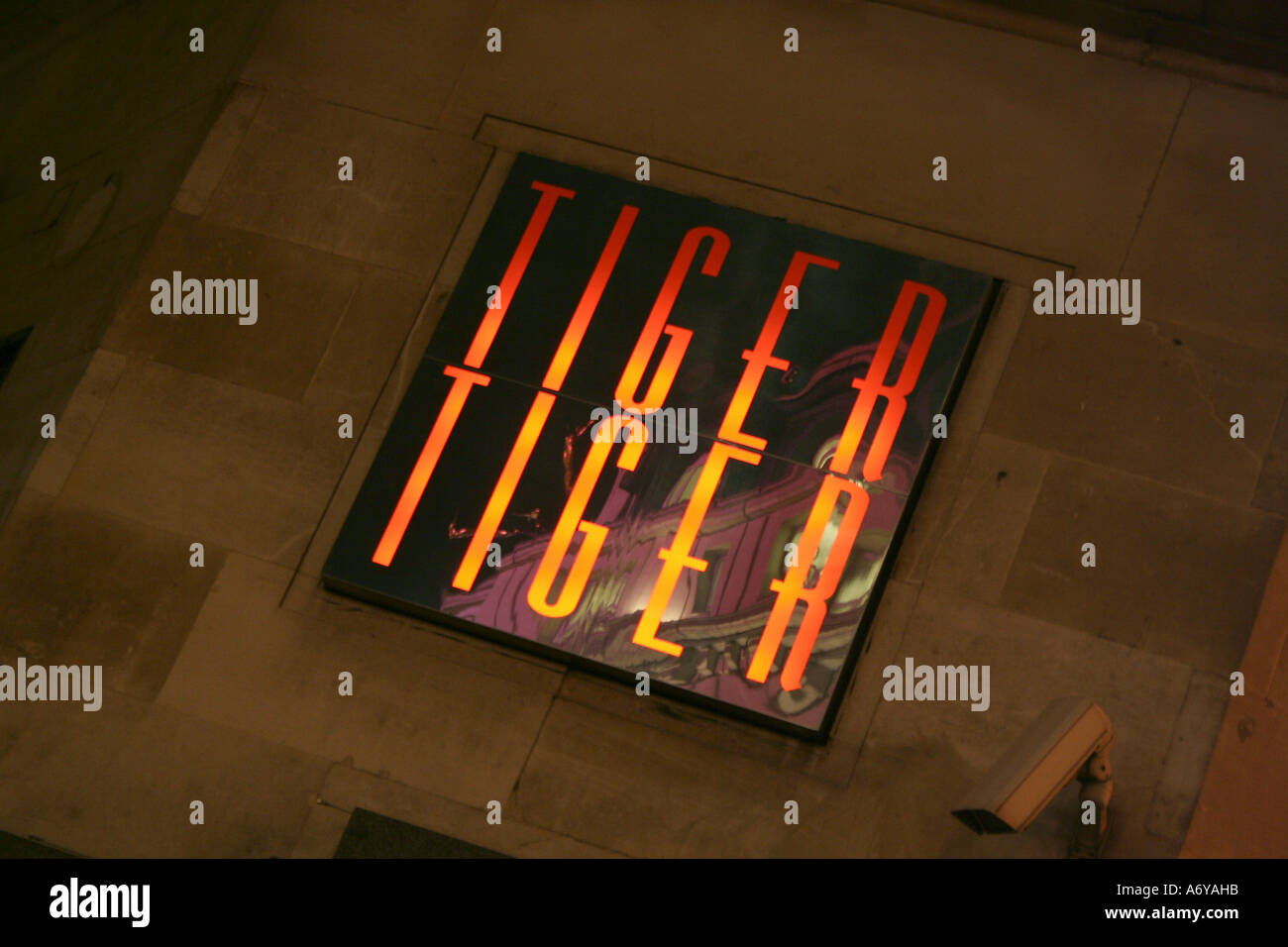 Tiger Tiger Sign at Night Stock Photo - Alamy