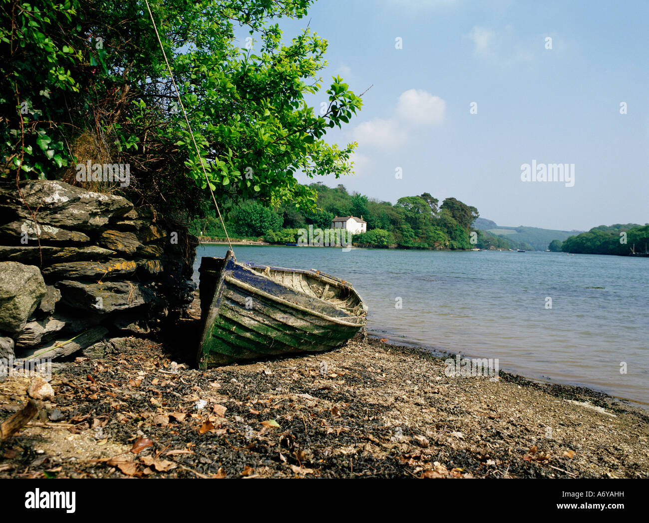Cowlands and Combe Creeks off River Fal near Truro Cornwall England ...