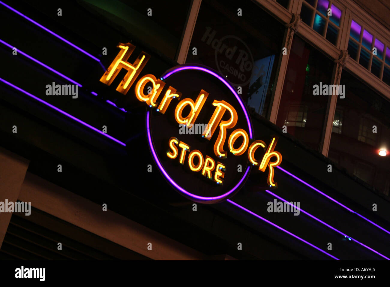 Hard Rock Store Neon Sign Stock Photo - Alamy