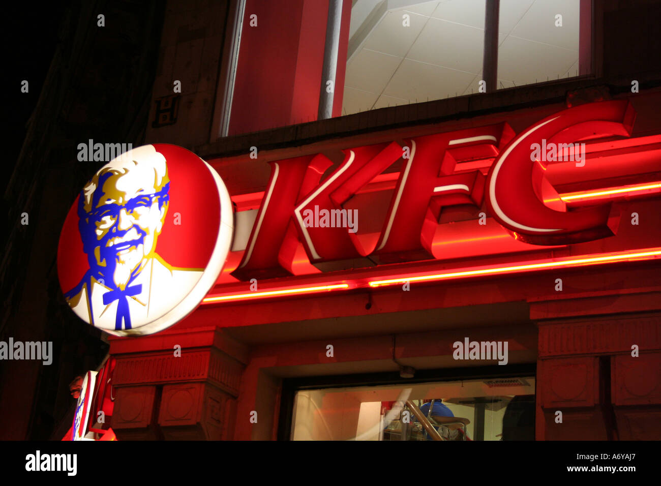 KFC Neon Sign at Night Stock Photo - Alamy