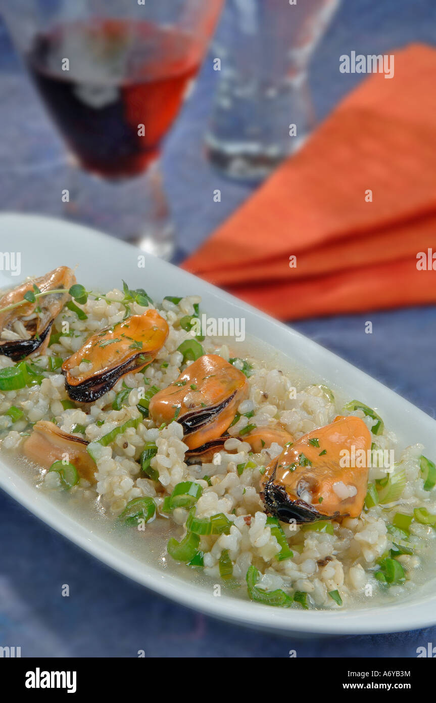 Rice with mussels Stock Photo - Alamy