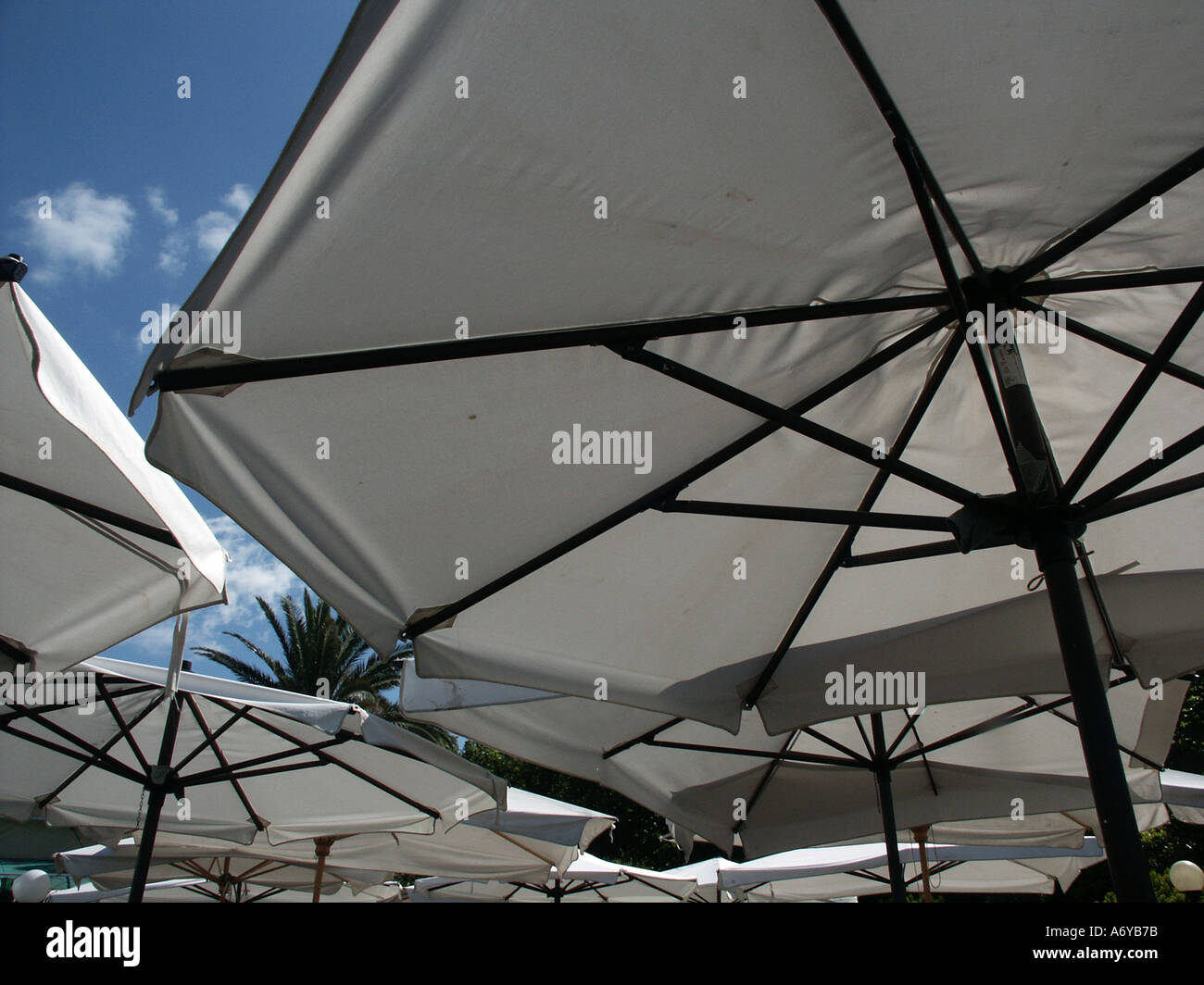 Sun Brollies Amalfi Coast Italy Stock Photo - Alamy
