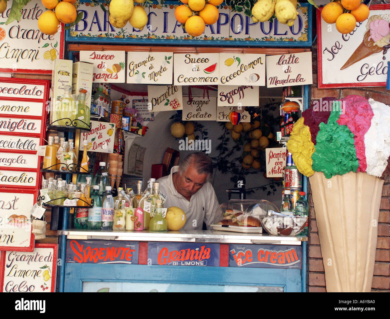 Italian Ice Cream Shop Sorrento Italy Stock Photo - Alamy