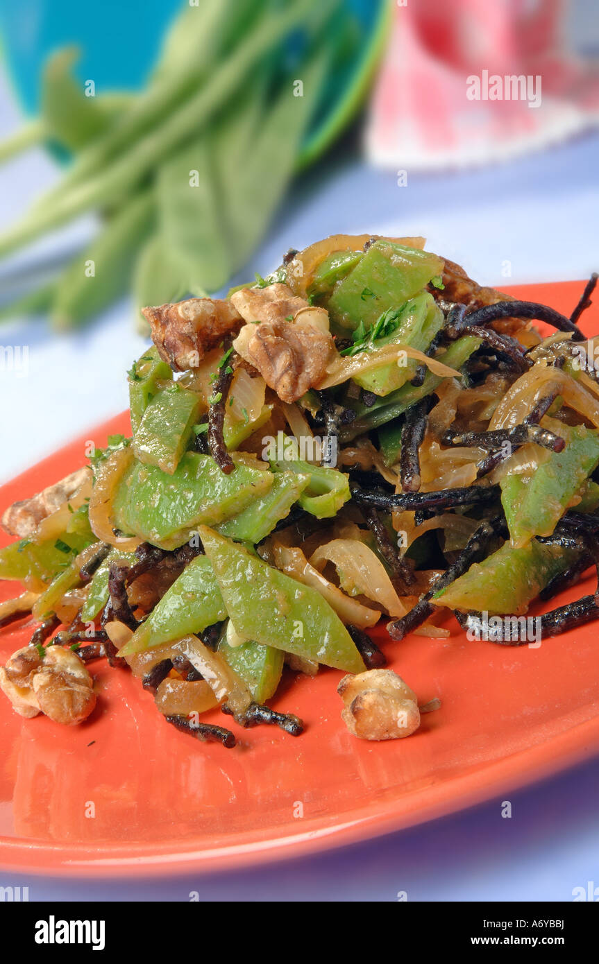 Sautéed green vegetables with arame Stock Photo - Alamy