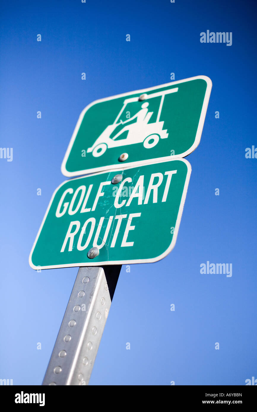 Golf course information sign Stock Photo - Alamy