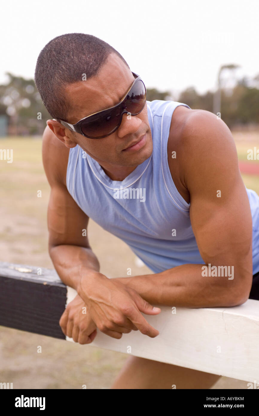 Man stretching above head hi-res stock photography and images - Alamy