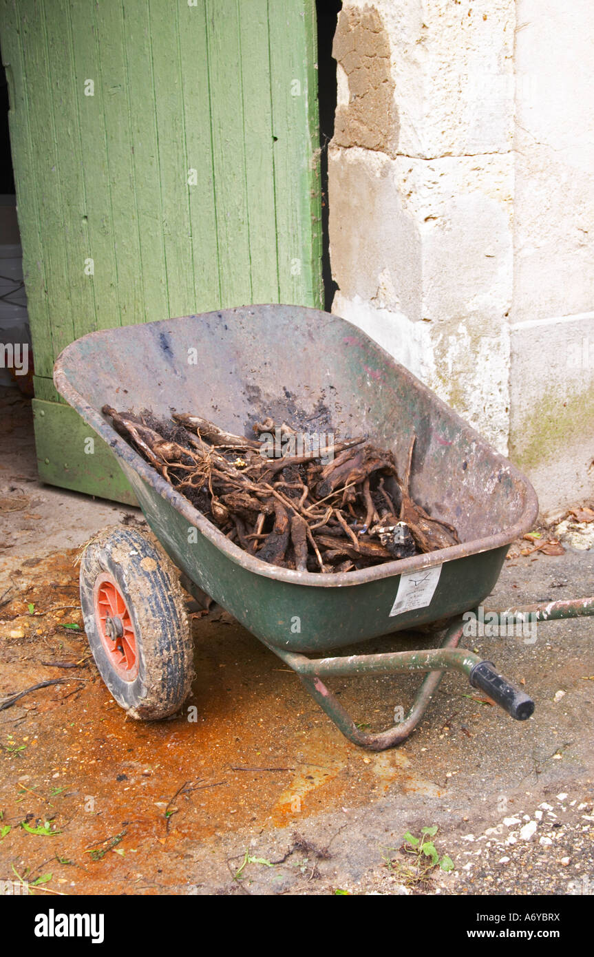 Mas de Perry, Mas Nicot. Terrasses de Larzac. Languedoc. A wheelbarrow ...