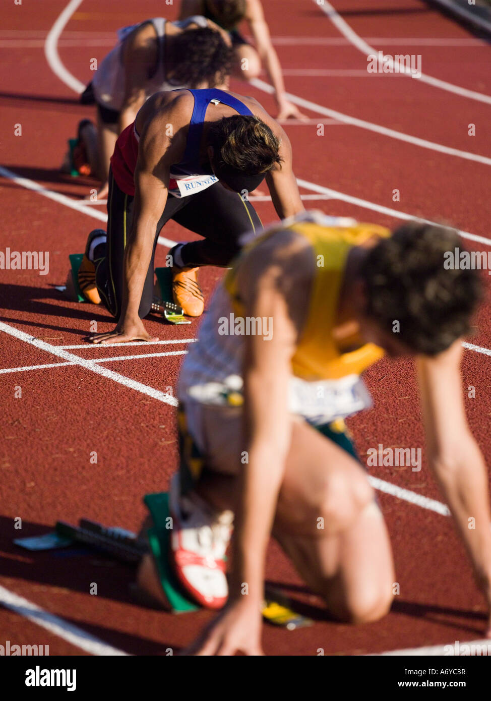 Male athletes starting block hi-res stock photography and images - Alamy