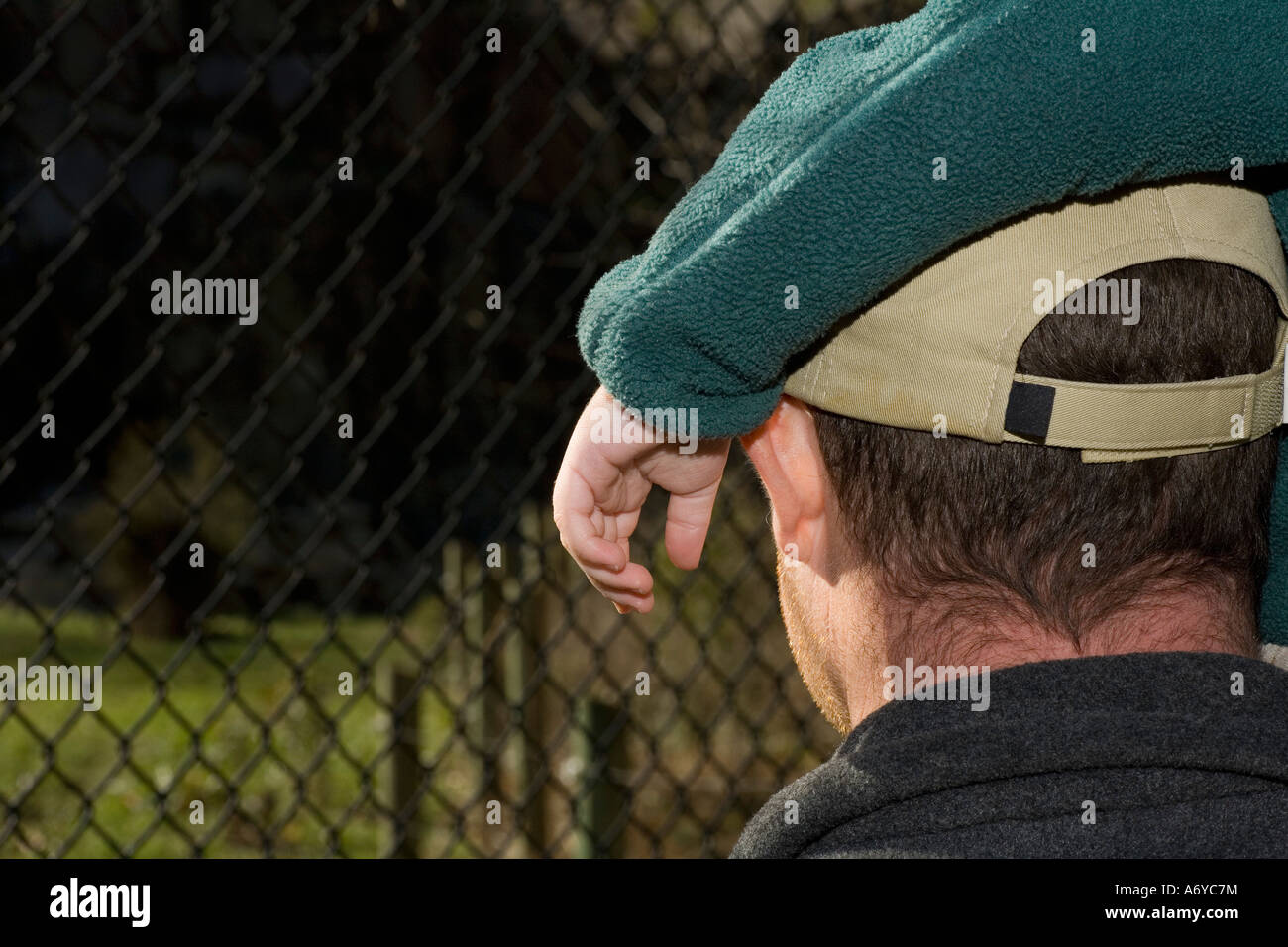Child s arm resting over father s head Stock Photo - Alamy