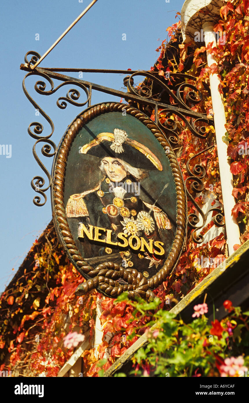 England Cornwall Polperro Nelsons Restaurant sign Stock Photo - Alamy