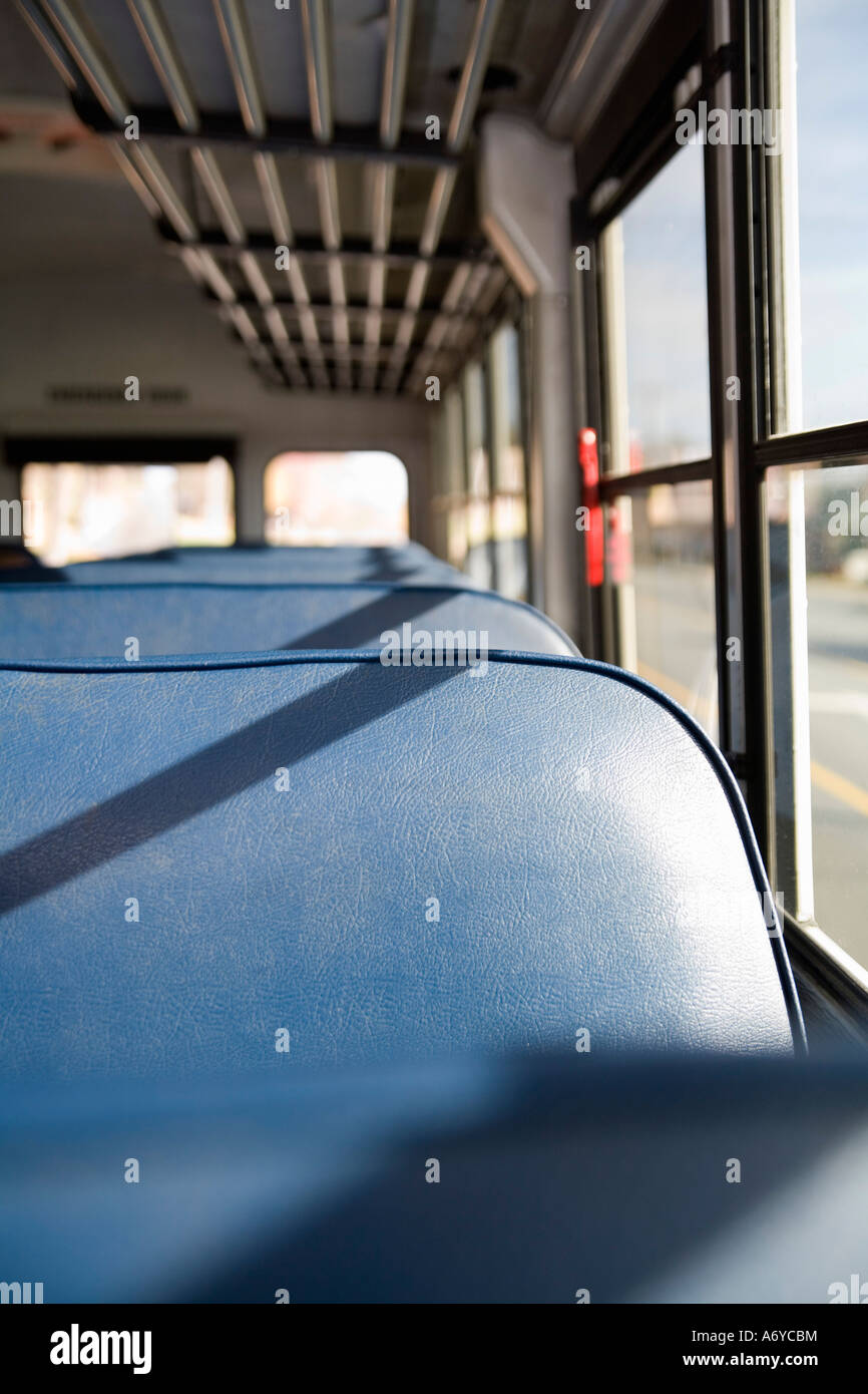 Blue bus seats Stock Photo - Alamy