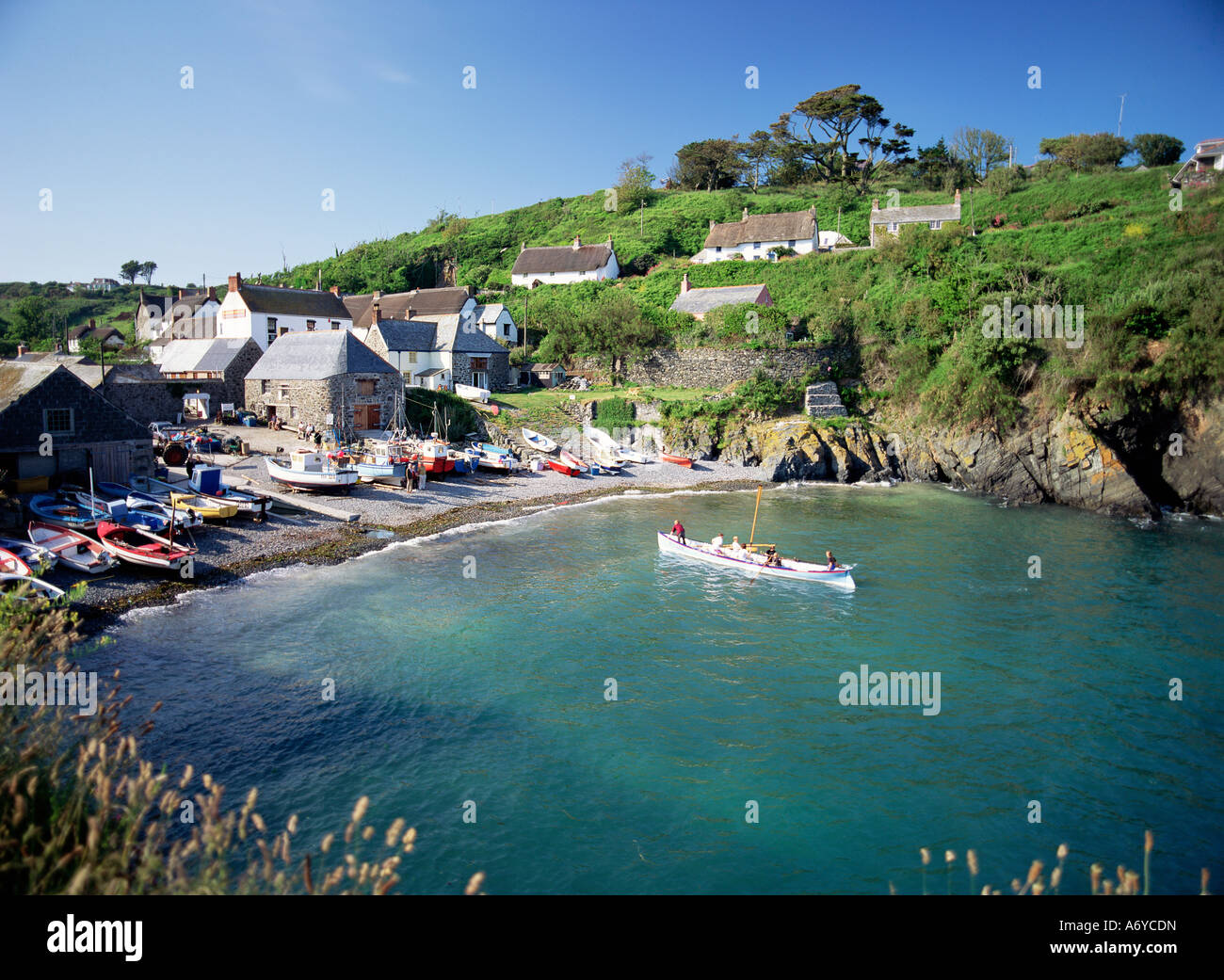 Cadgwith Harbour Lizard Peninsula Cornwall England United Kingdom ...