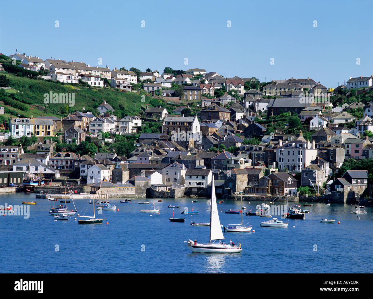 Fowey Harbour Cornwall England United Kingdom Europe Stock Photo - Alamy