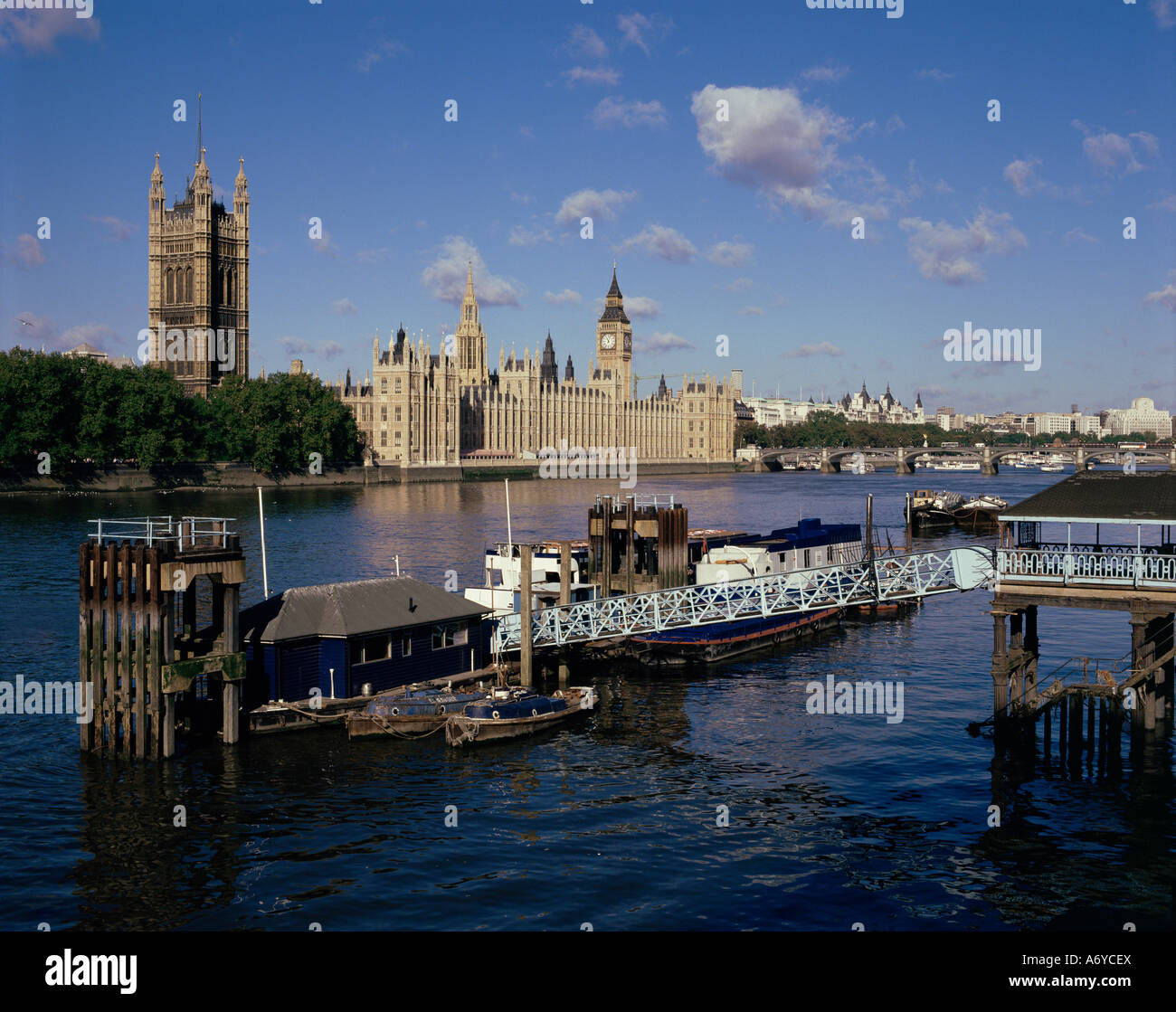 Lambeth Pier River Thames and Houses of Parliament London England ...