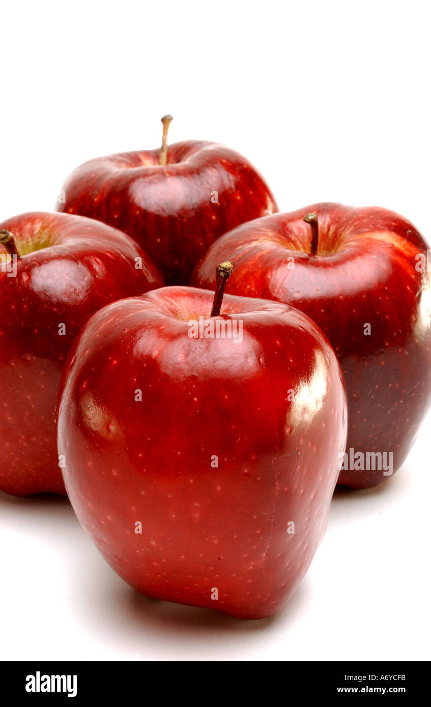 Color image of a group of red apples on a white background Stock Photo ...