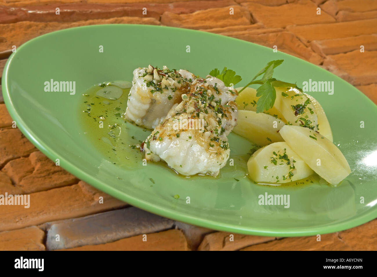 Roast monkfish fillets Stock Photo - Alamy