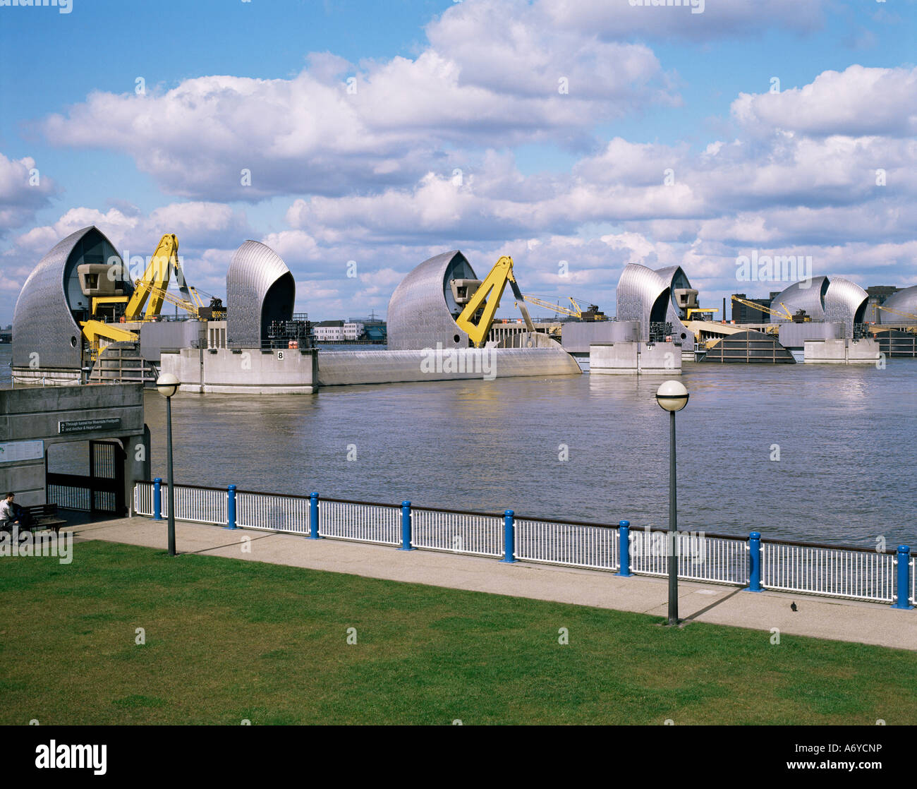 Thames Barrier floodgates Woolwich London England United Kingdom Europe ...
