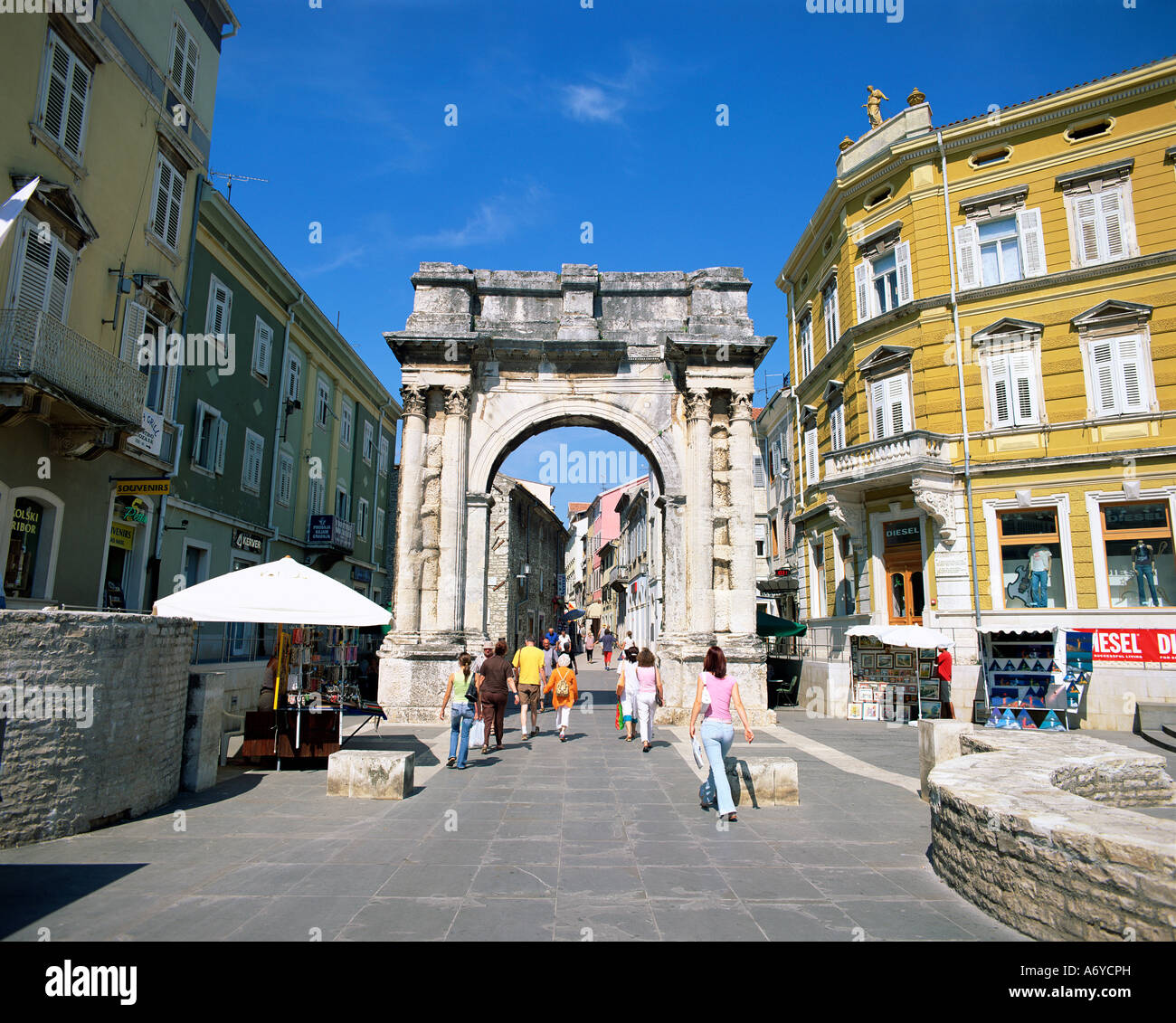 The Triumphal Arch of Segius dating from 27BC Pula Istria Croatia ...