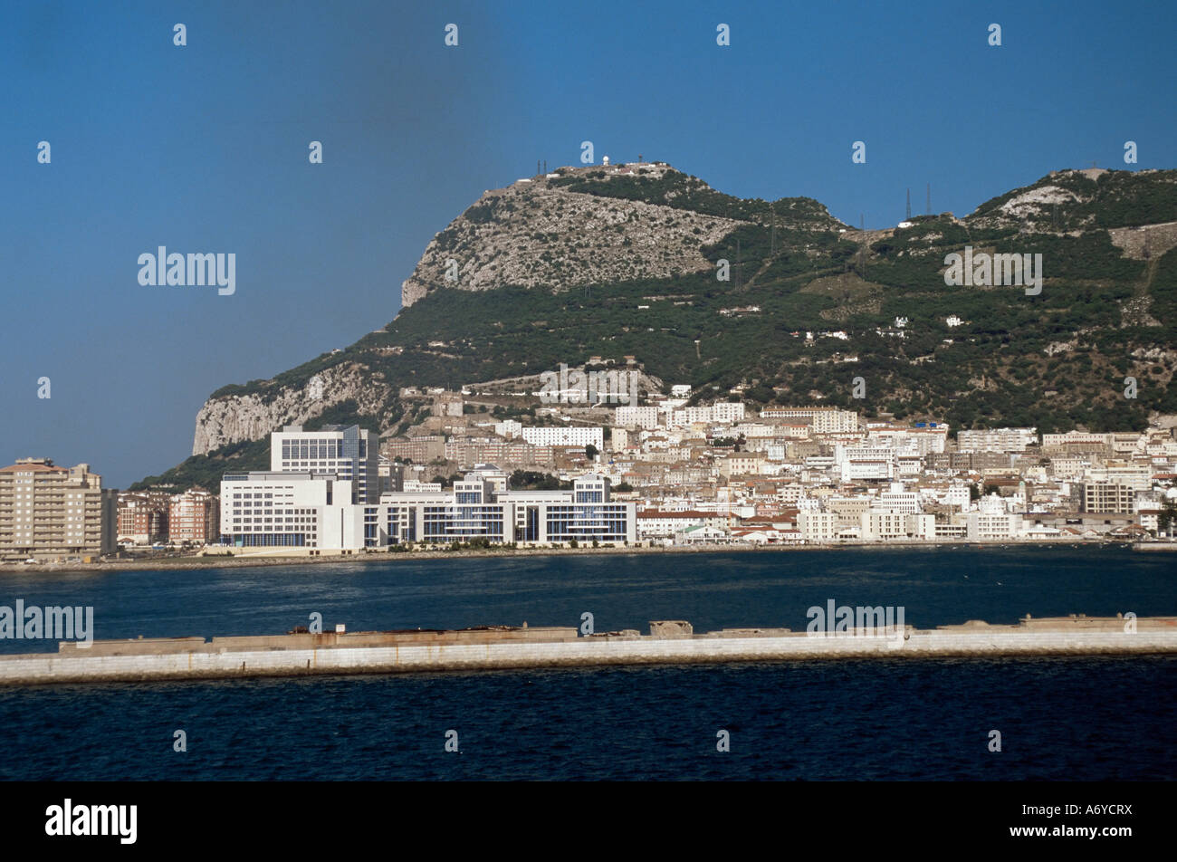 The Rock of Gibraltar Gibraltar viewed from the Mediterranean Europe ...