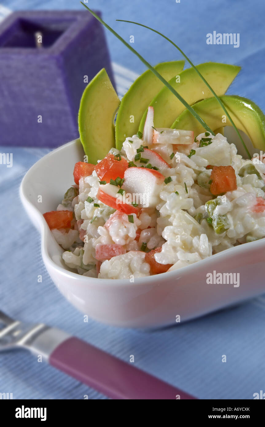 Avocado surimi rice salad hi-res stock photography and images - Alamy