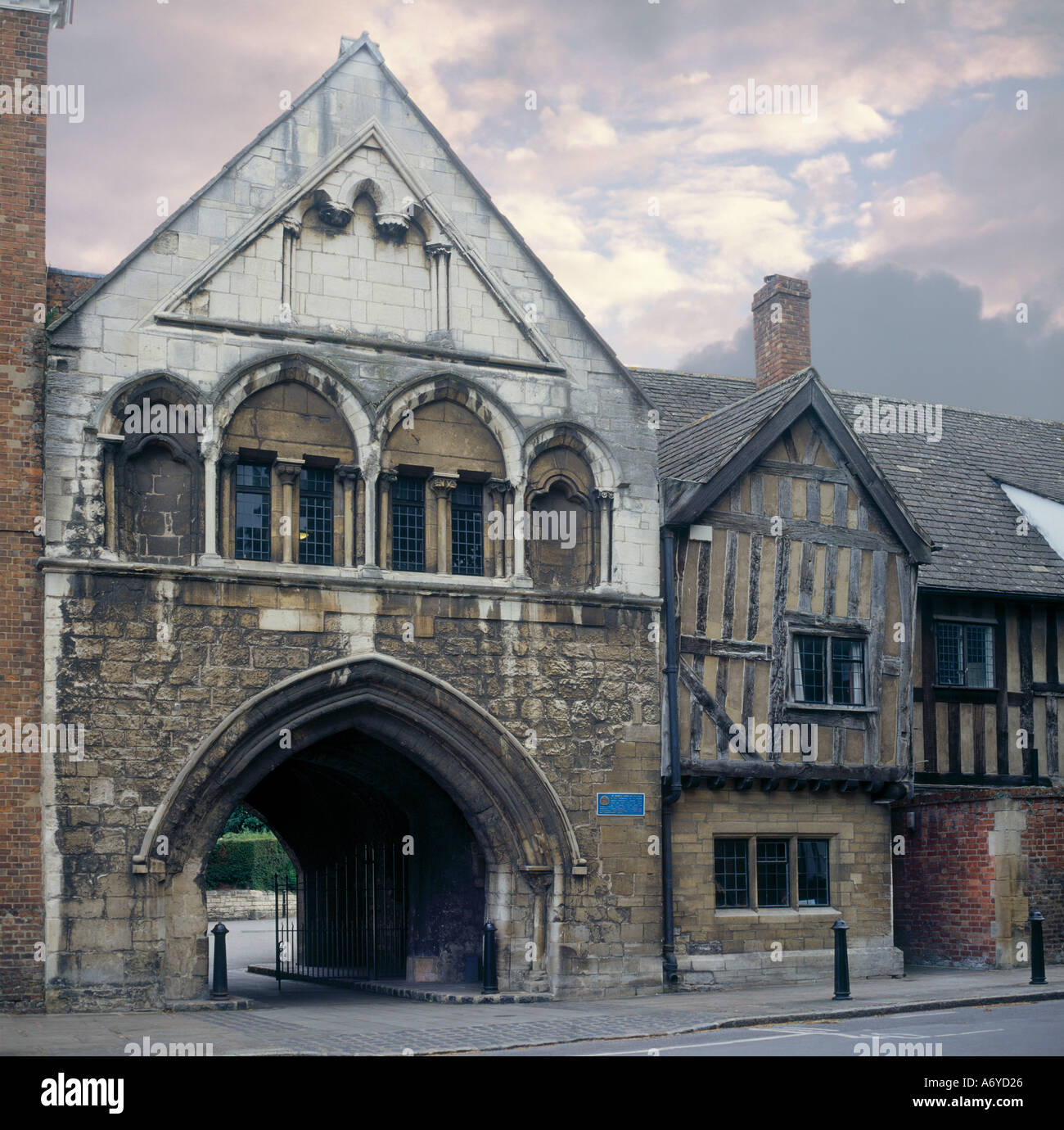 St Marys Gate leading to the Cathedral Close in Gloucester England ...