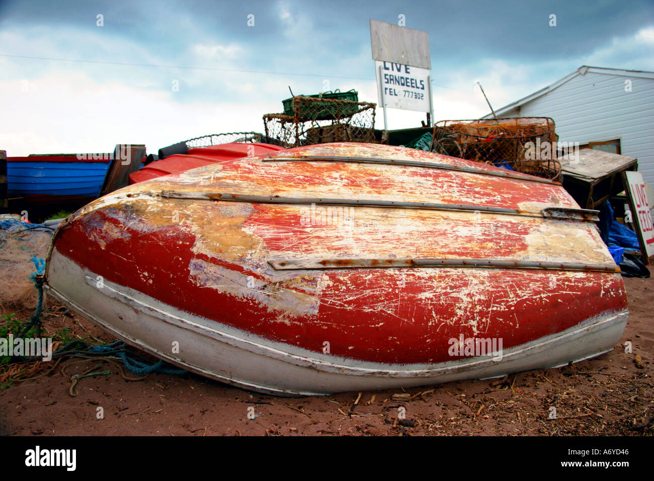 Upside down boat Stock Photo - Alamy