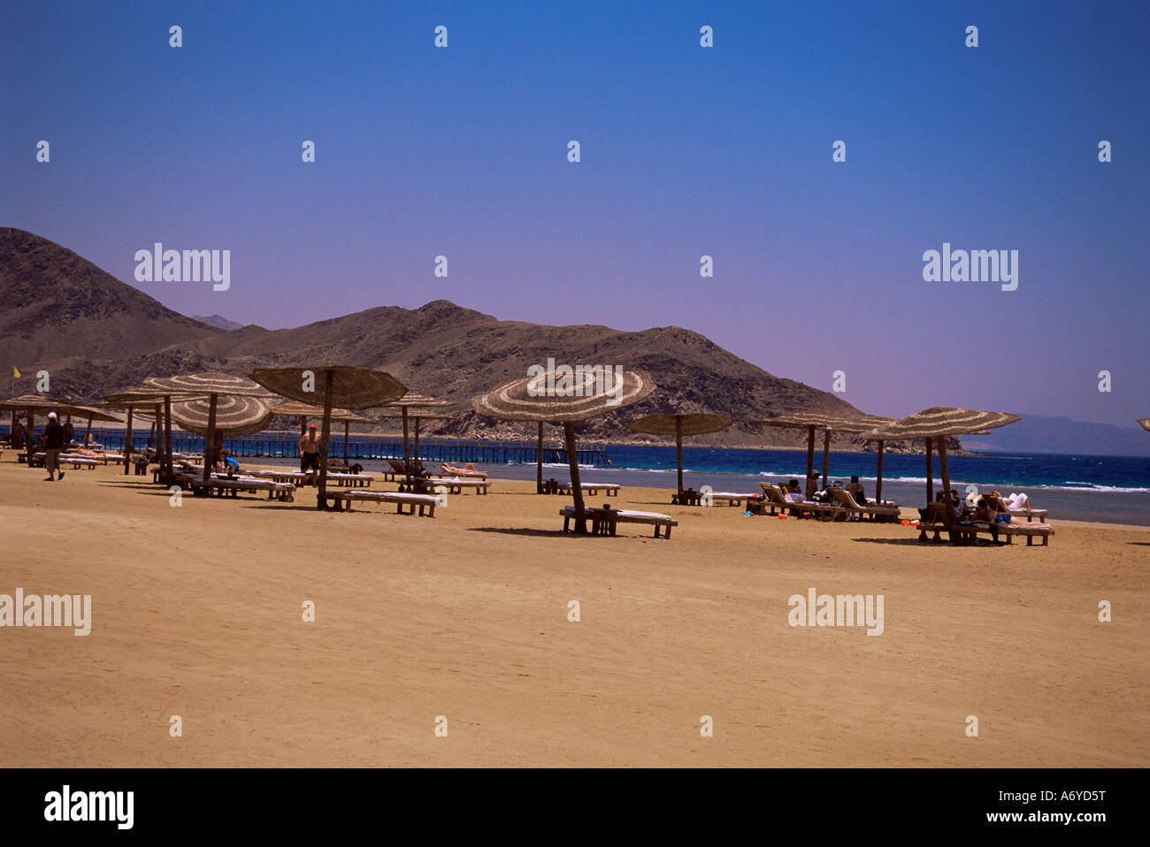 The beach at Taba Heights Gulf of Aqaba Red Sea Sinai Egypt North ...