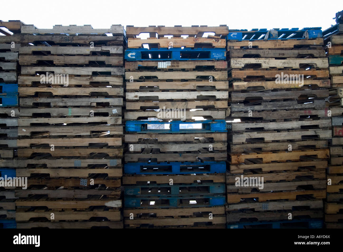 Stacked wooden crates Stock Photo - Alamy