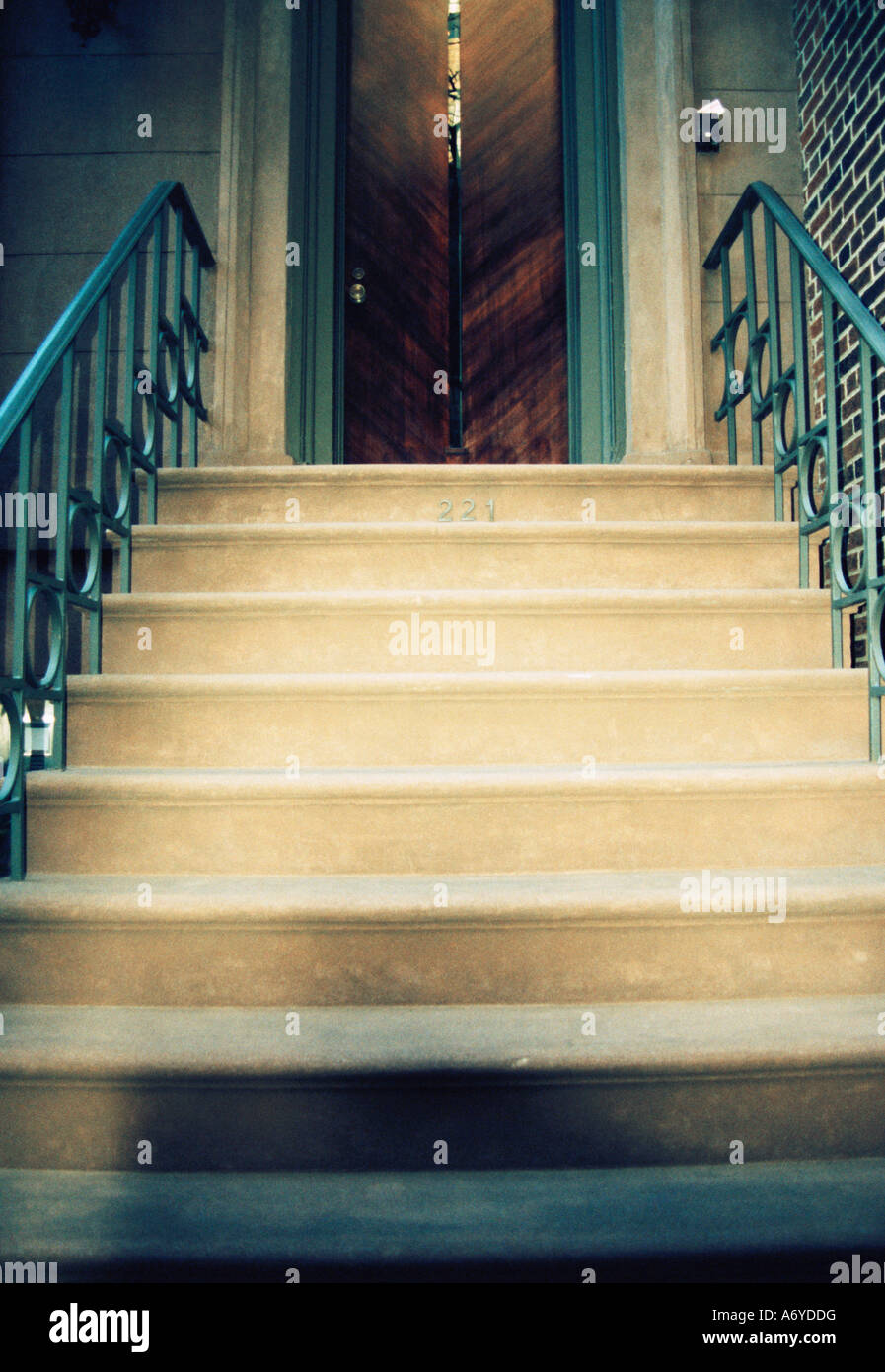 Steps leading up to a door Stock Photo - Alamy