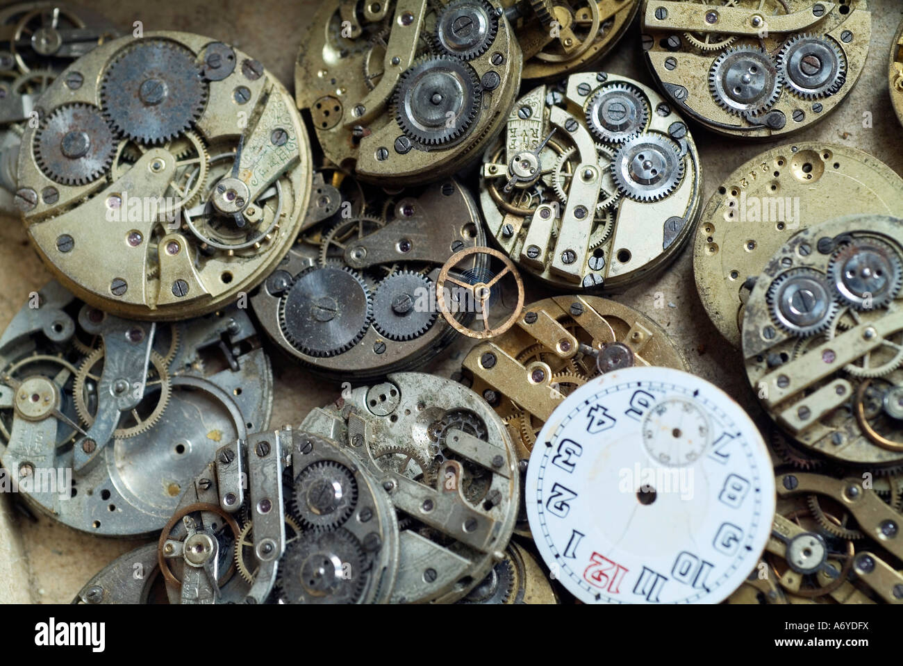 Old watch parts Stock Photo - Alamy