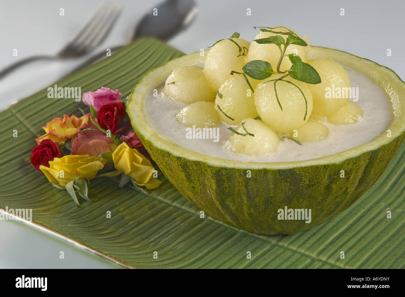 Melon with port wine Stock Photo - Alamy