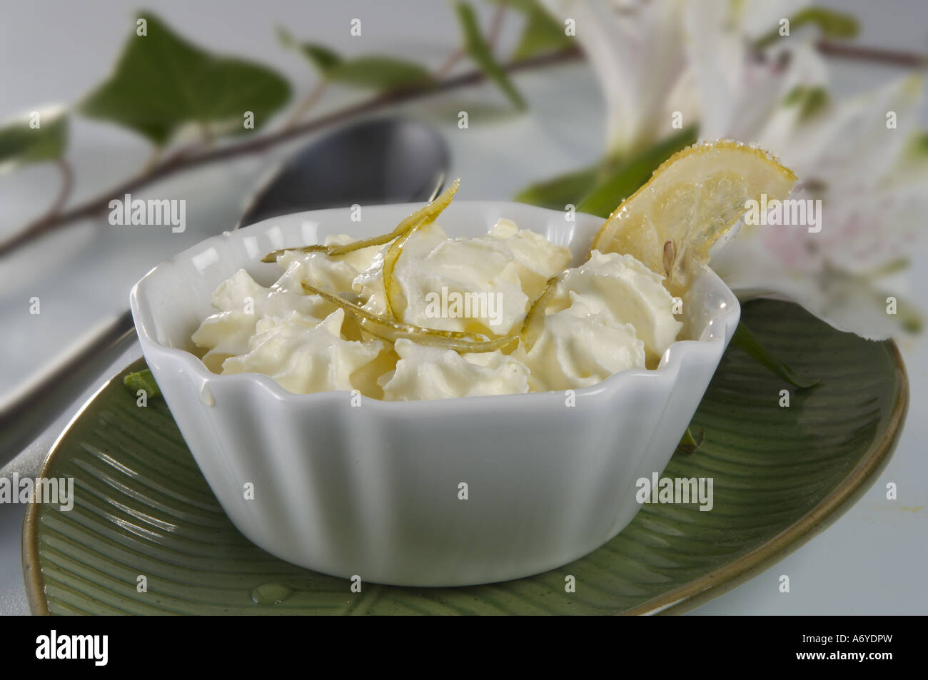 Curdled cream of lemon soup Stock Photo - Alamy