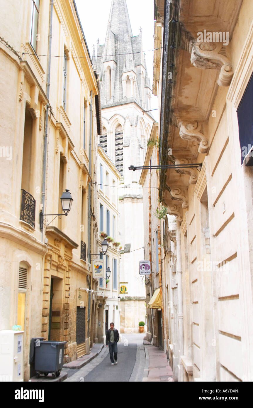 A narrow street in the old town. Montpellier. Languedoc. France. Europe ...