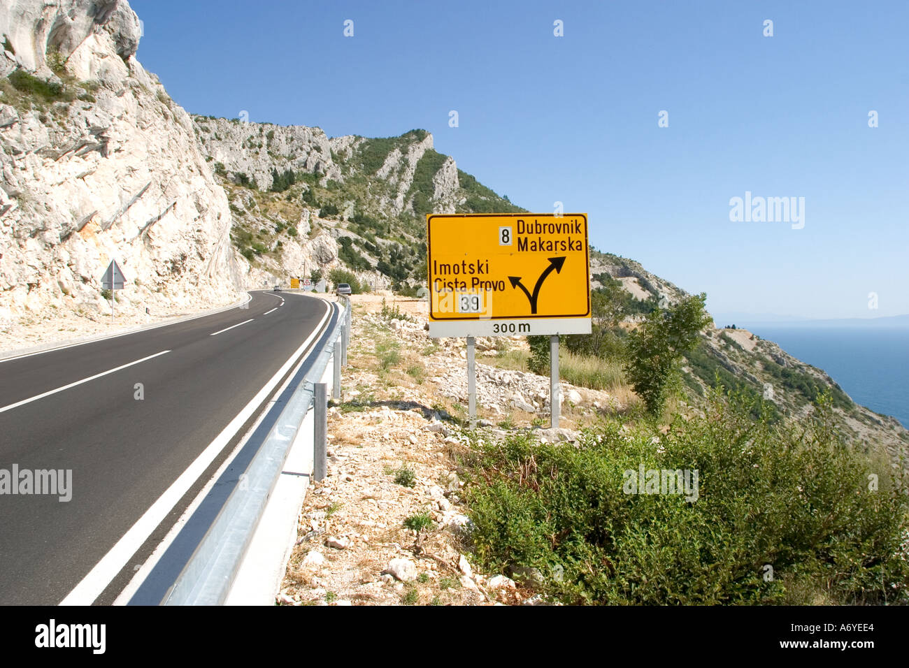 The dramatic road between Split and Dubrovnik Croatia Stock Photo - Alamy
