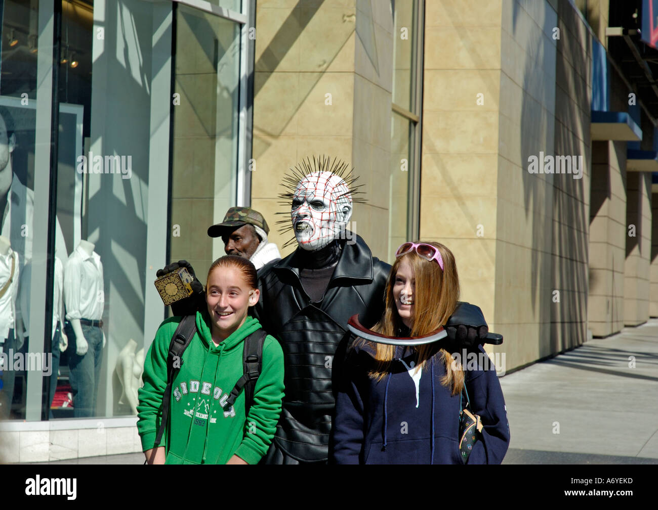 Hellraiser Pinhead. Famous costumed characters pose to be photographed ...