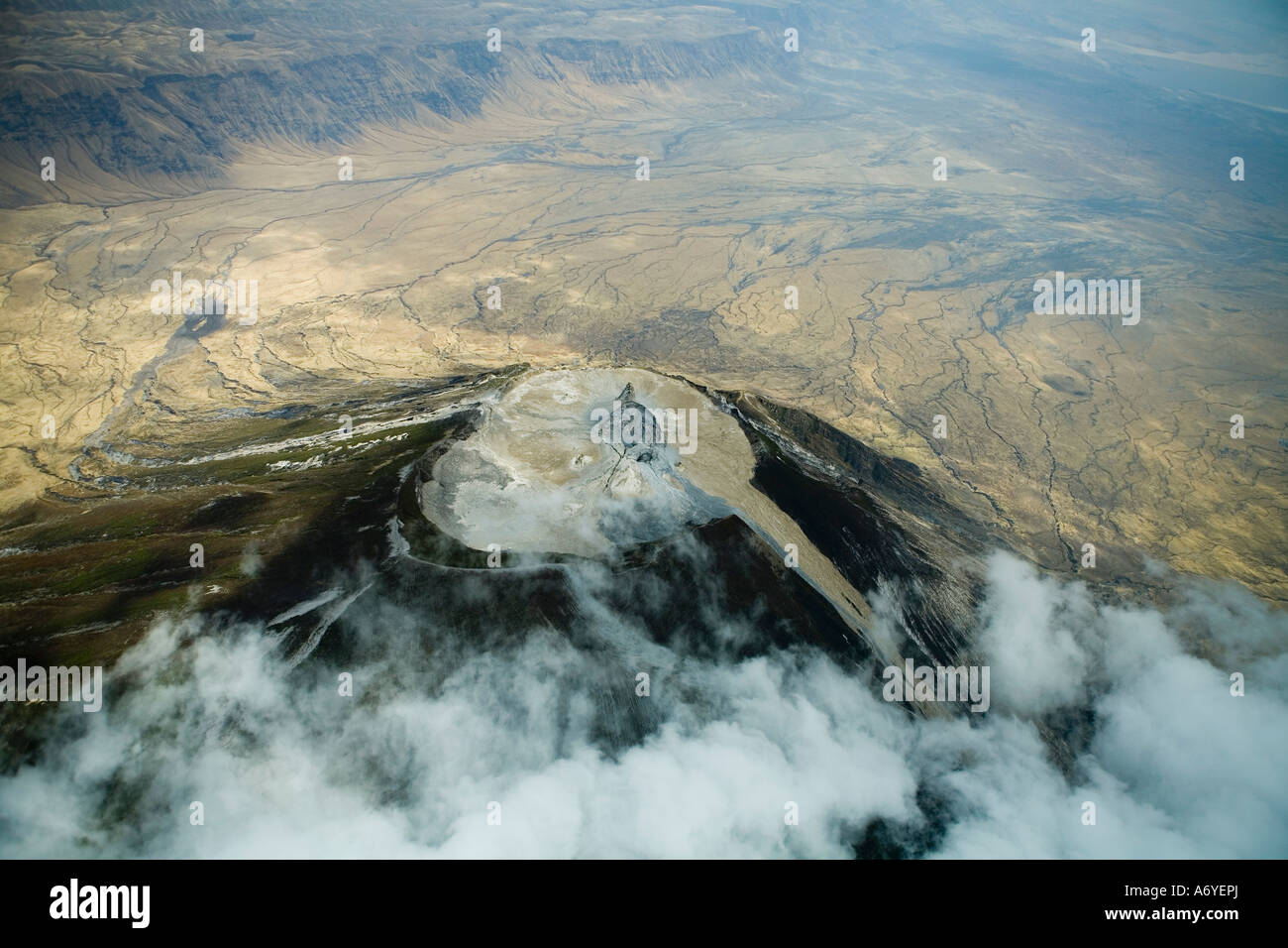 Aerial view of a volcano Stock Photo - Alamy