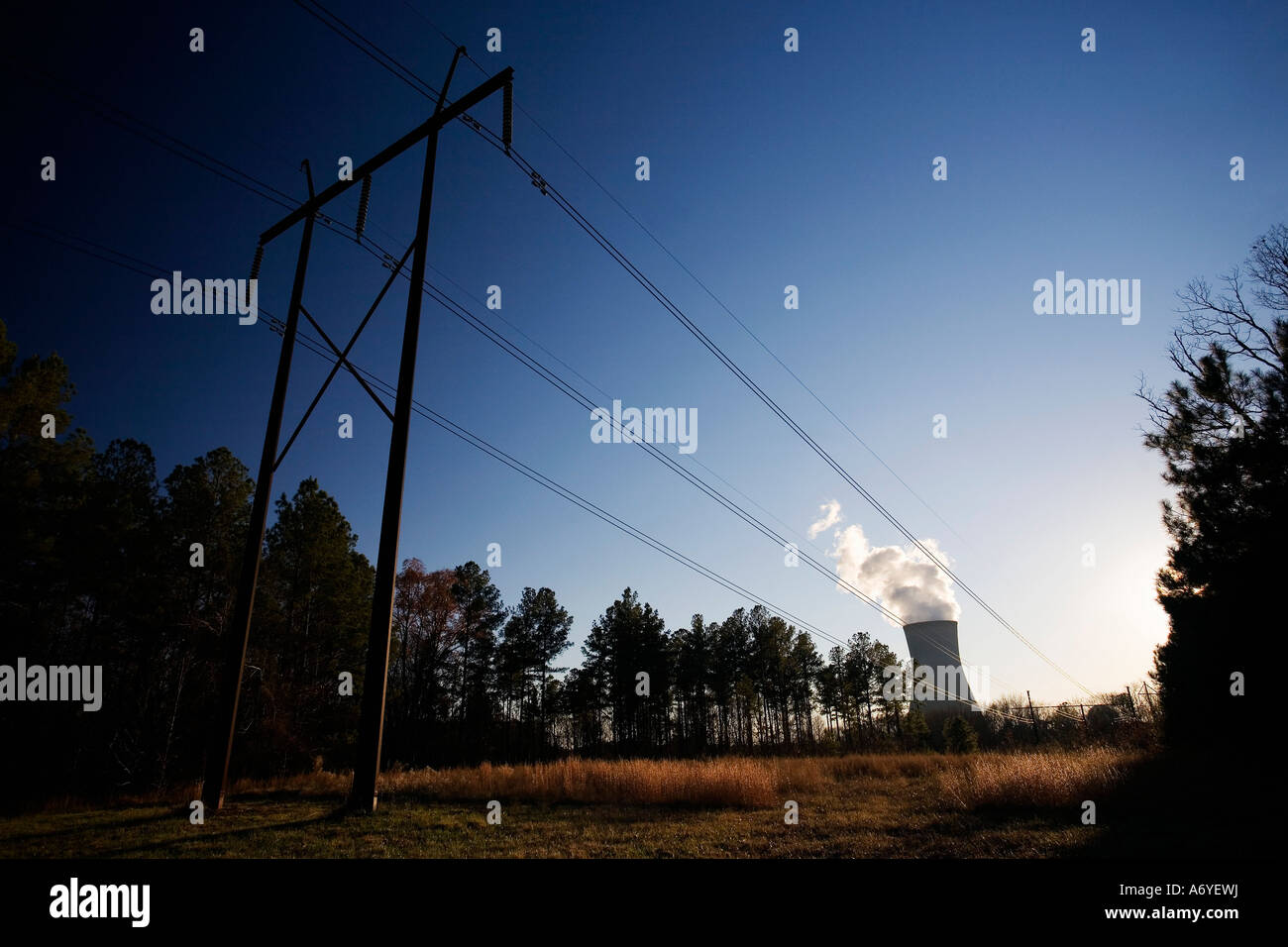 Pylon in rural landscape Stock Photo - Alamy