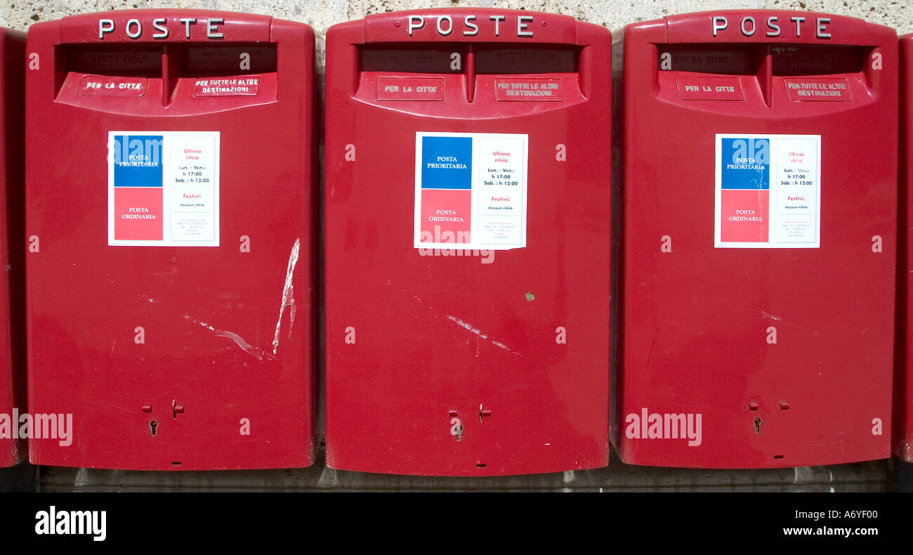 Italian post boxes in a row Stock Photo - Alamy