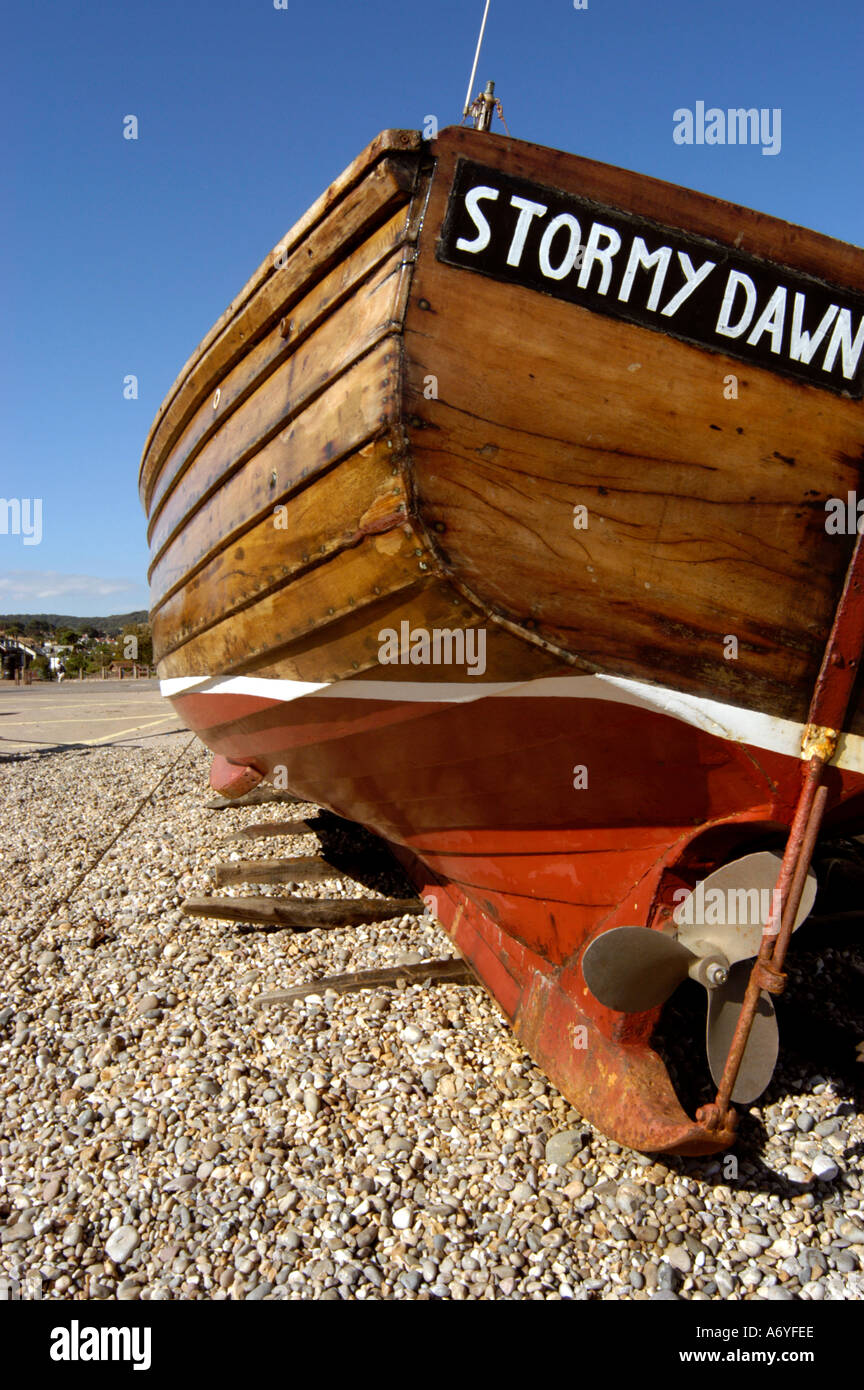 underside of fishing boat on the beach Stock Photo - Alamy