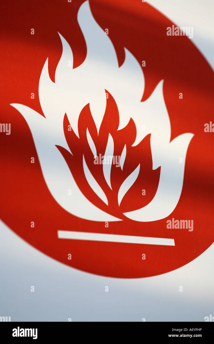 Fire warning sign Stock Photo - Alamy