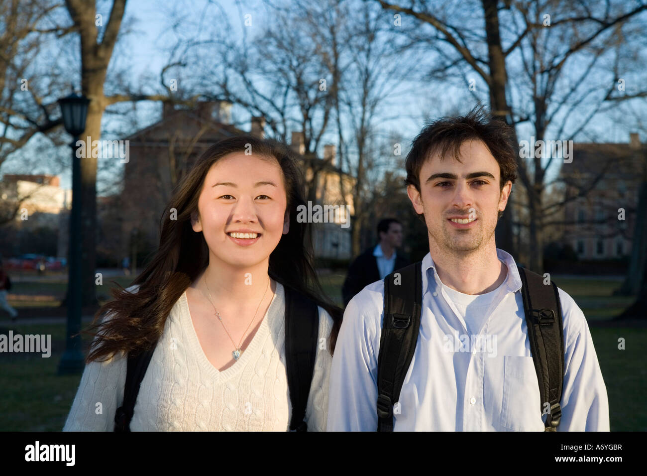 Two university students on campus Stock Photo - Alamy